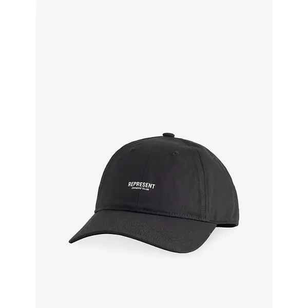 REPRESENT Micro Logo-print Cotton Cap - Jet Black