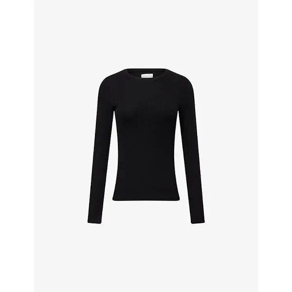 Citizens Of Humanity Bina Long Sleeve Ribbed Knit Top - Black