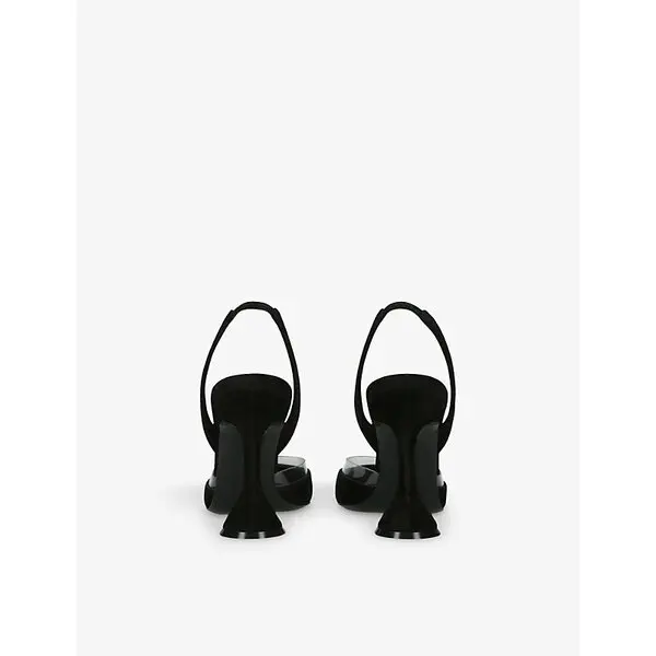 Amina Muaddi Lara 95 Heeled Suede Sling-back Courts