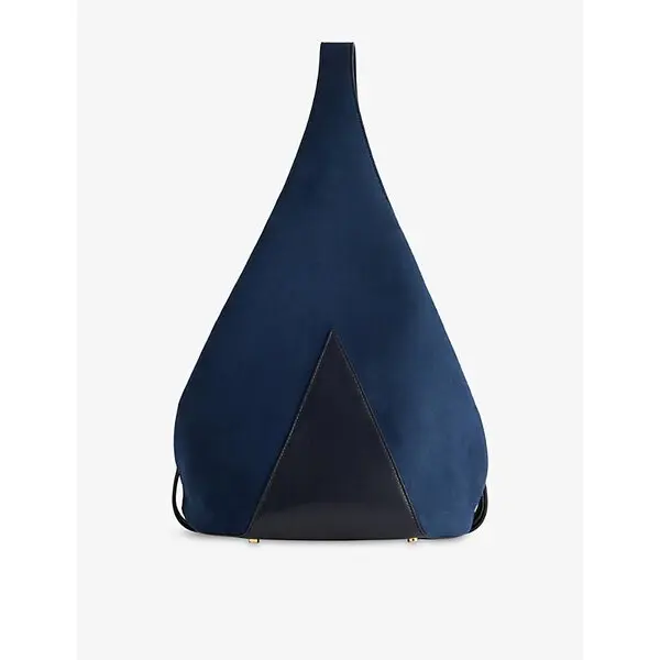 Stella McCartney Appaloosa Soft Woven Bucket Bag - Navy