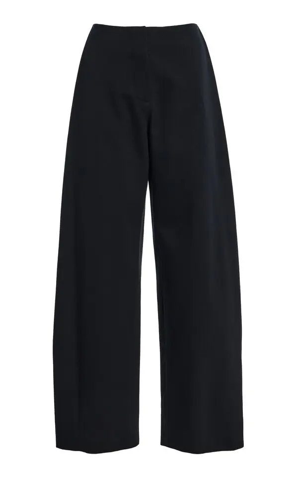 THE ROW Galileo Barrel-leg Wool Twill Trousers - Black