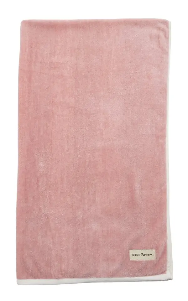 BUSINESS & PLEASURE Cotton Terry Beach Towel - Pink