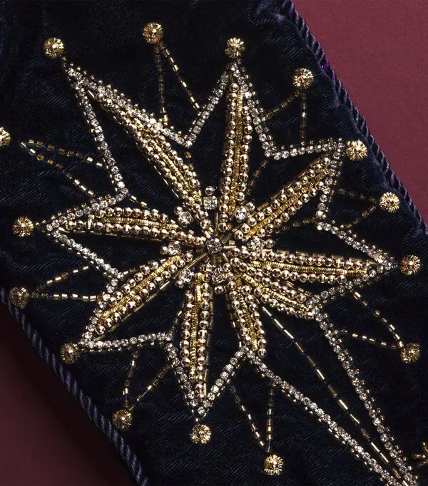 Harrods Velvet Beaded Star Stocking