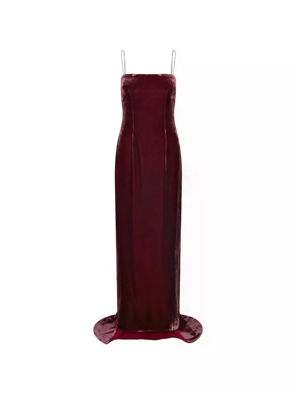 ROTATE BY BIRGER CHRISTENSEN Silk Velvet Strap Dress - Red
