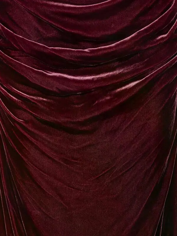 ROTATE BY BIRGER CHRISTENSEN Silk Velvet Ruched Strapless Gown