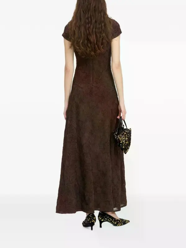 ROTATE BY BIRGER CHRISTENSEN Floral Mesh Maxi Dress