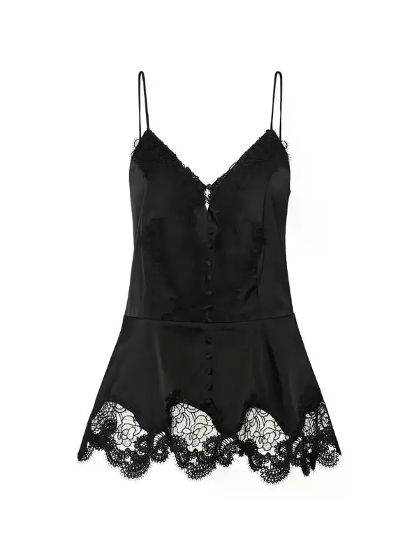 ROTATE BY BIRGER CHRISTENSEN Lace Trim Camisole Top - Black