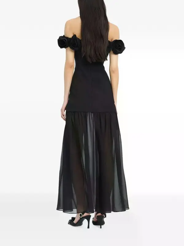ROTATE BY BIRGER CHRISTENSEN Off-shoulder Maxi Dress With Floral Embellishments