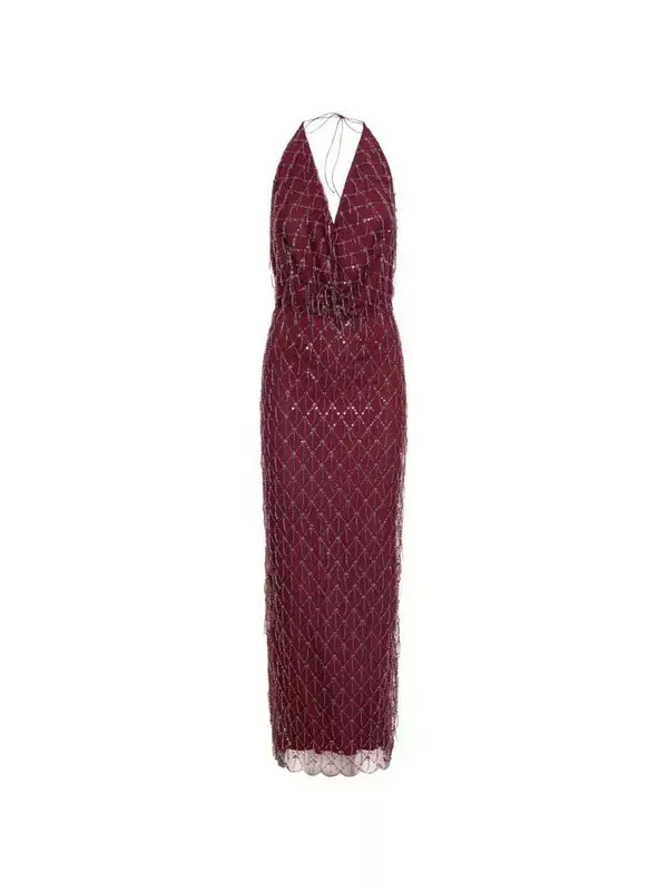 ROTATE BY BIRGER CHRISTENSEN Sequins Halterneck Dress