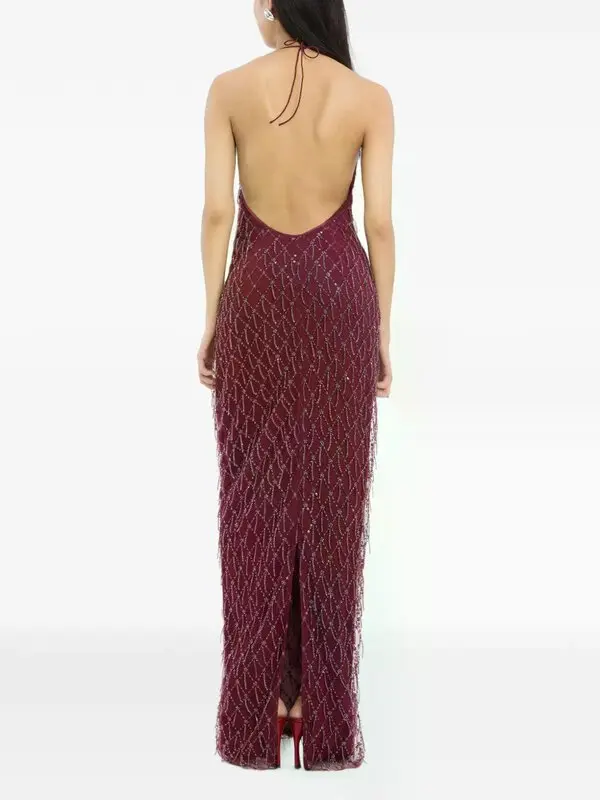 ROTATE BY BIRGER CHRISTENSEN Sequins Halterneck Dress