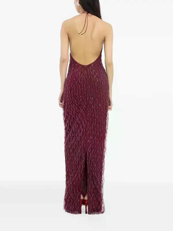 ROTATE BY BIRGER CHRISTENSEN Sequin Embellished Halterneck Maxi Dress