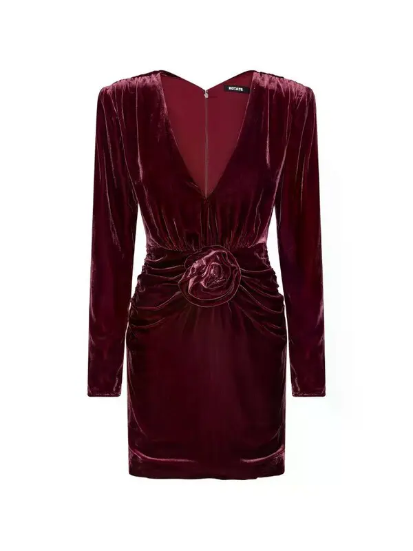 ROTATE BY BIRGER CHRISTENSEN Silk Velvet Mini Dress - Red