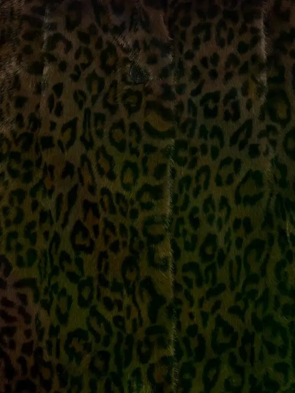 ROTATE BY BIRGER CHRISTENSEN Faux Fur Leopard Print Long Coat