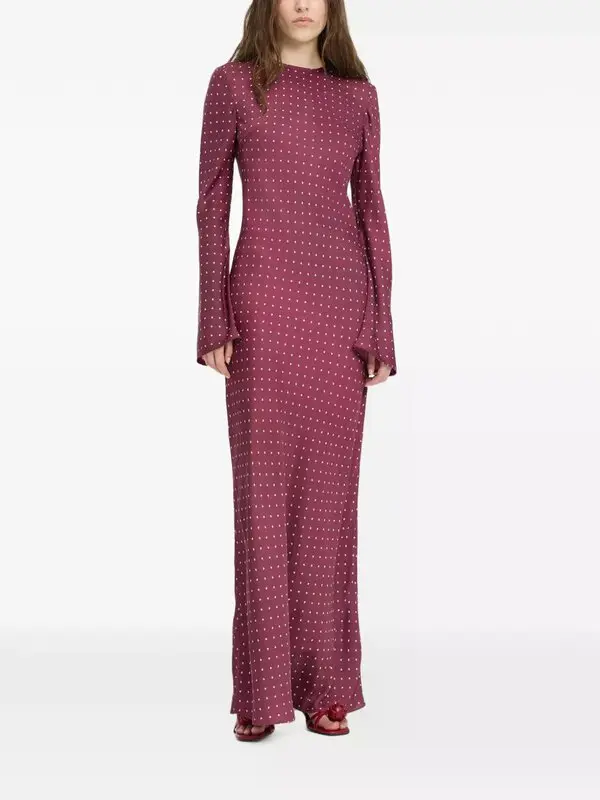 ROTATE BY BIRGER CHRISTENSEN Dot Satin Maxi Dress