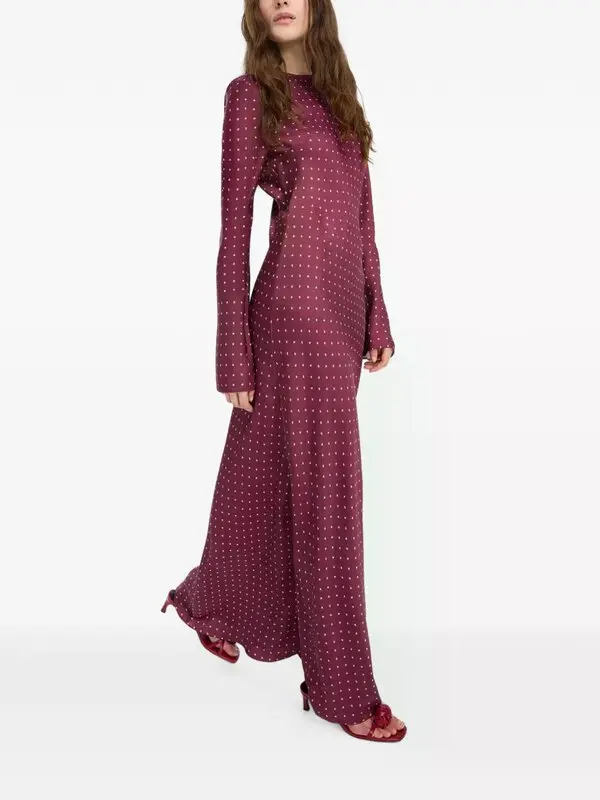 ROTATE BY BIRGER CHRISTENSEN Dot Satin Maxi Dress
