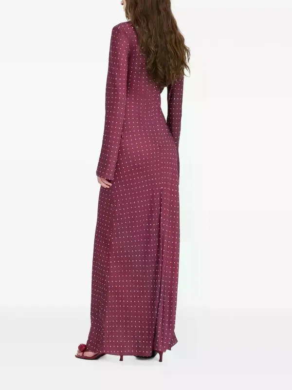 ROTATE BY BIRGER CHRISTENSEN Dot Satin Maxi Dress