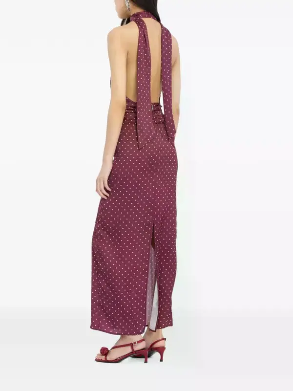 ROTATE BY BIRGER CHRISTENSEN Dot Halterneck Scarf Dress