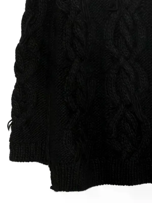 Yohji Yamamoto High-neck Cable-knit Sweater