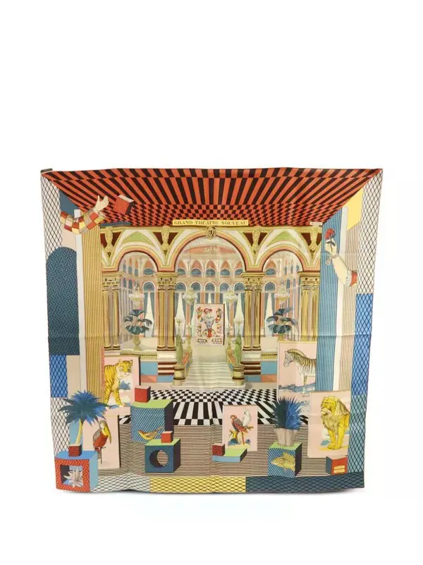Hermès Grand Théâtre Nouveau Scarf - Blue