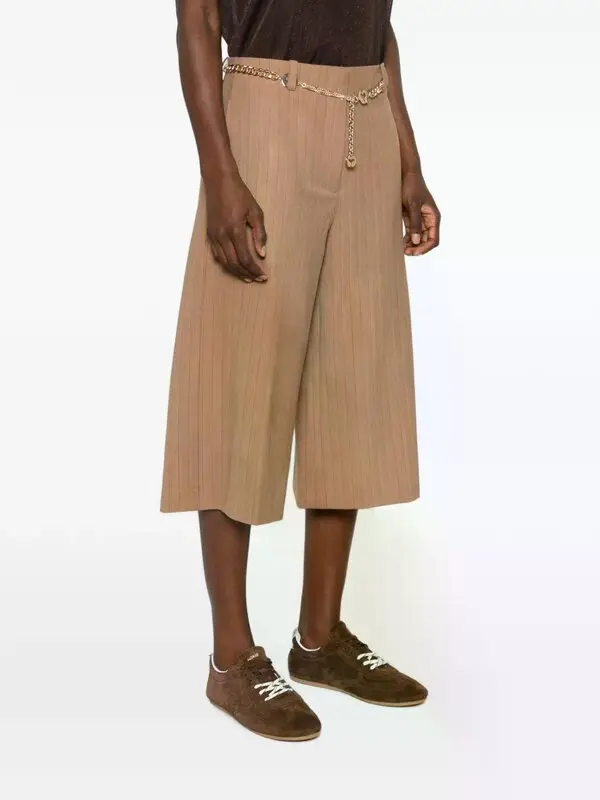 Maje Pinstripe-pattern Chain-belt Shorts