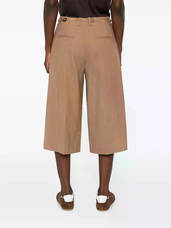 Maje Pinstripe-pattern Chain-belt Shorts