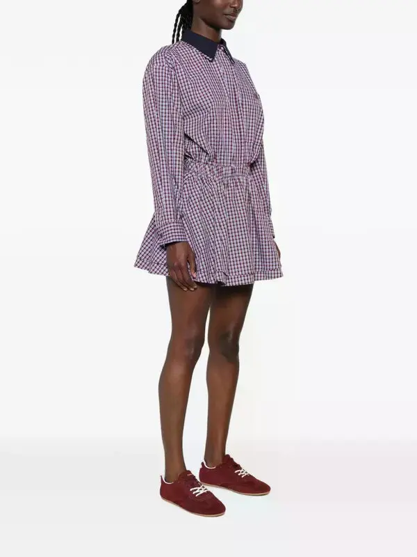 Maje Checked Cotton Mini Dress