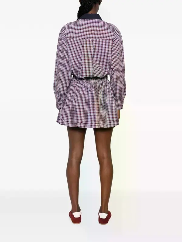 Maje Checked Cotton Mini Dress