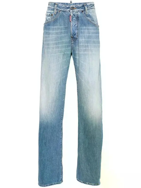 Dsquared2 Light Tape Wide-leg Jeans - Blue