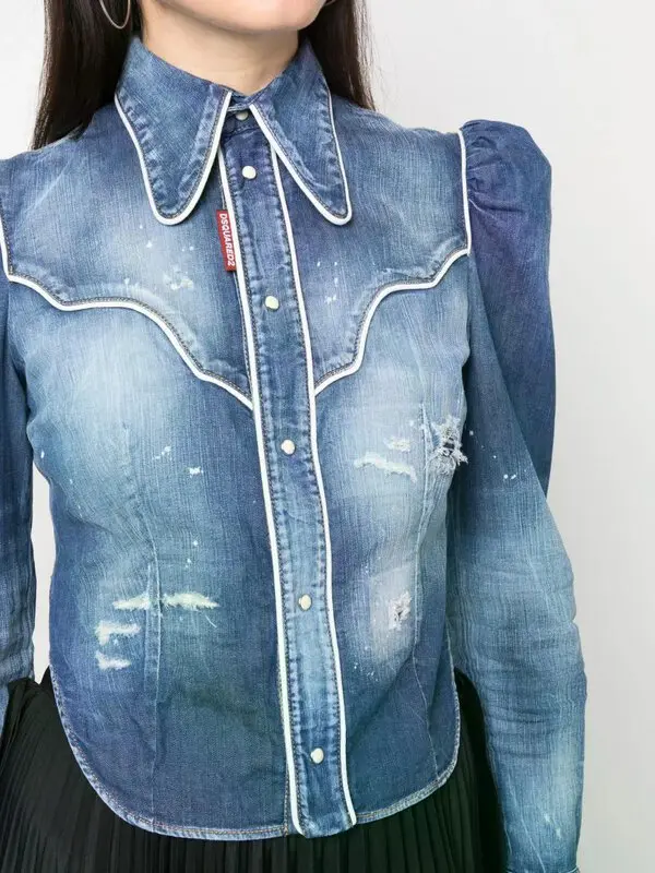 Dsquared2 Distressed Western-style Shirt