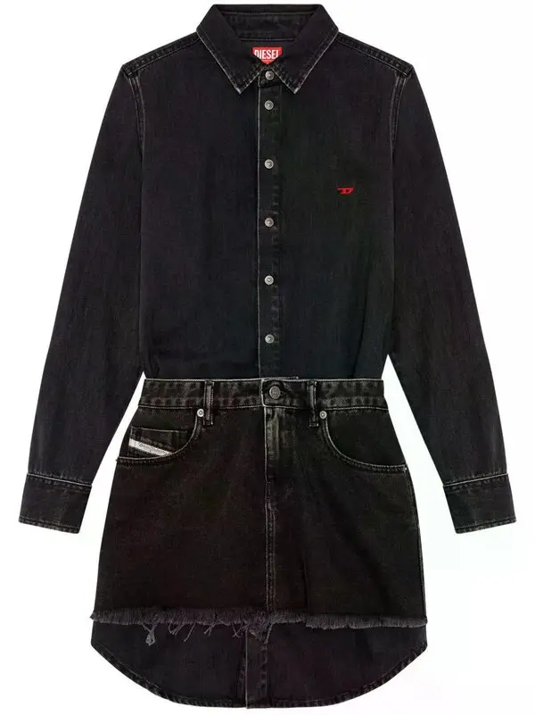 DIESEL® De-desy-d Denim Mini Dress - Black