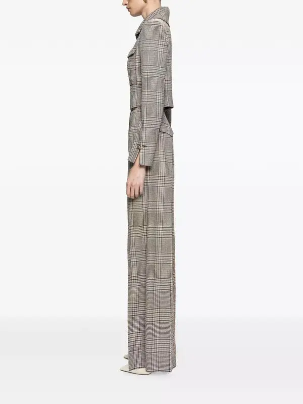 NISSA Checked Tailored Wide-leg Trousers