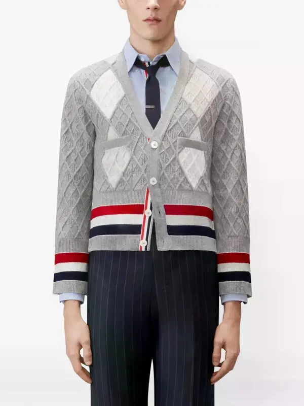 Thom Browne Argyle Intarsia Cardigan