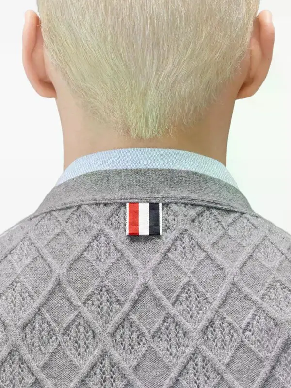 Thom Browne Argyle Intarsia V-neck Cardigan