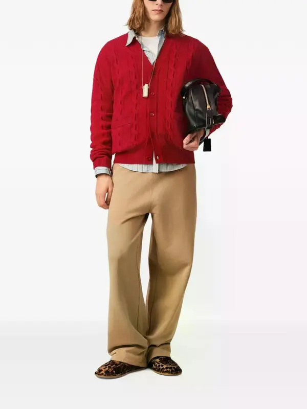 AMI Paris Cable Wool Cardigan