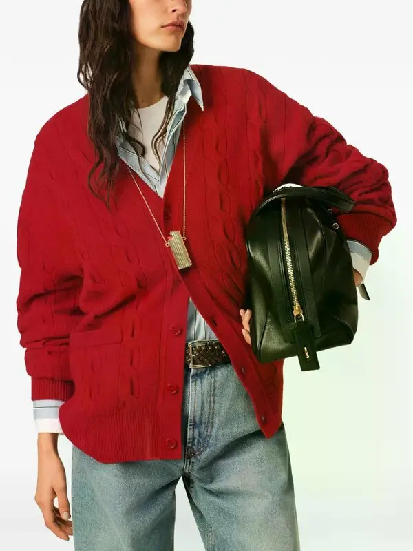 AMI Paris Cable Wool Cardigan