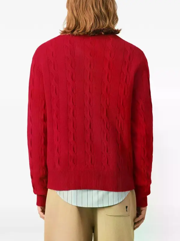 AMI Paris Cable Wool Cardigan