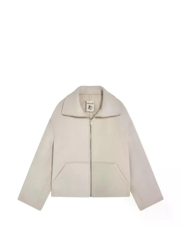 SEMICOUTURE Jane Zip-up Collar Jacket - Neutrals