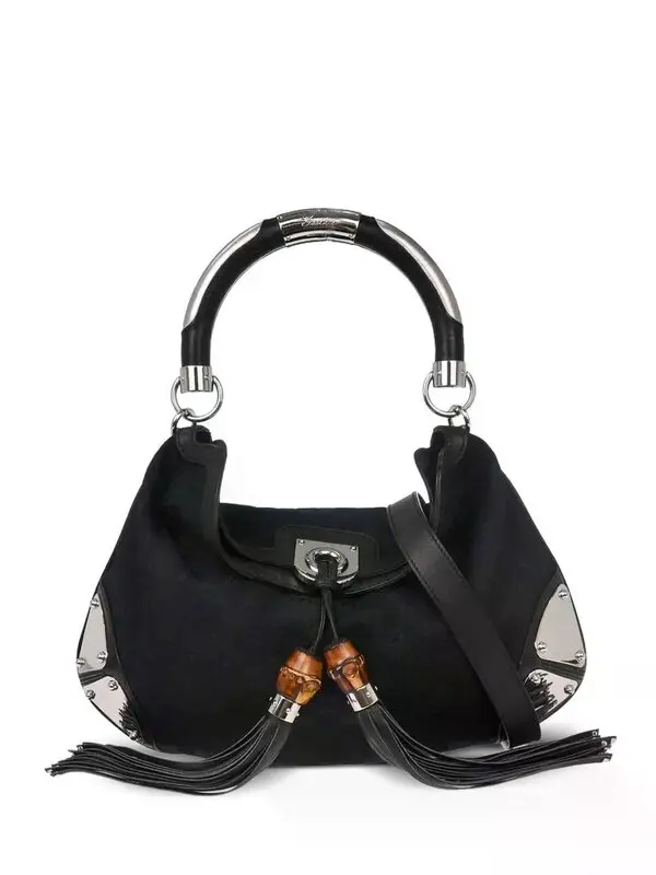 Gucci 1990-2000s Gg Bamboo Tote Bag - Black