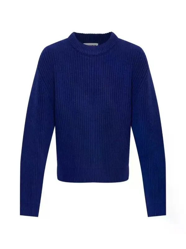 JIL SANDER Ribbed-knit Wool Sweater - Blue