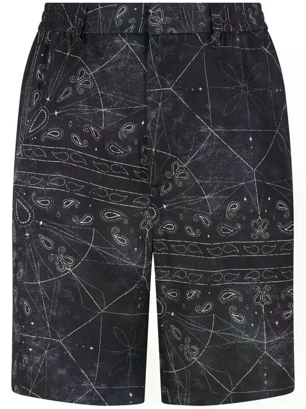 Armani Exchange Paisley-print Shorts - Black