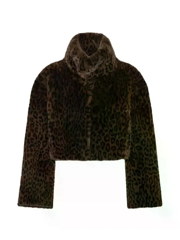 ROTATE BY BIRGER CHRISTENSEN Faux-fur Crop Jacket - Brown