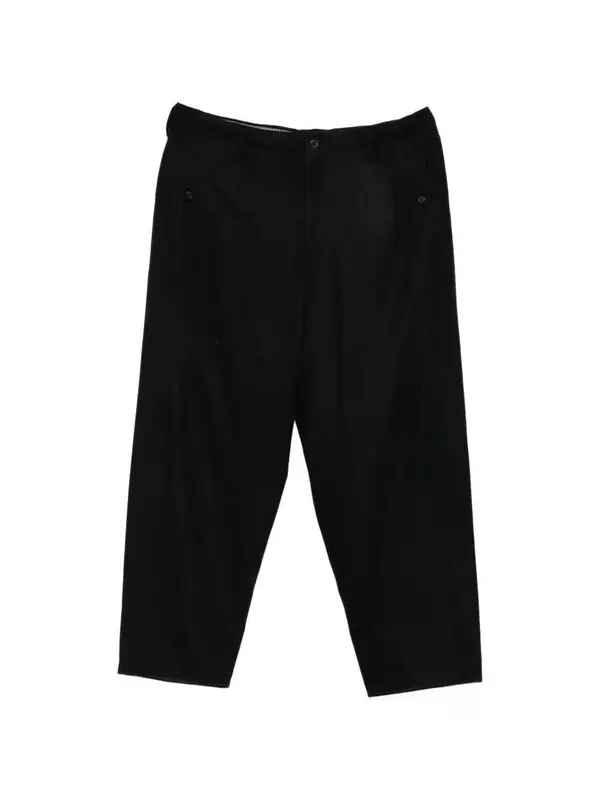 Yohji Yamamoto Flannel Side-dart Trousers - Black