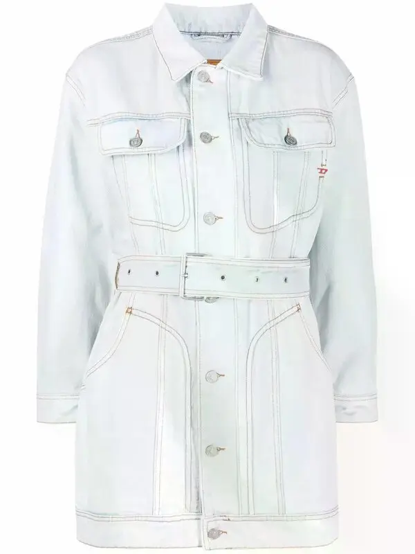 DIESEL® De-flaminia Belted Denim Jacket - Blue