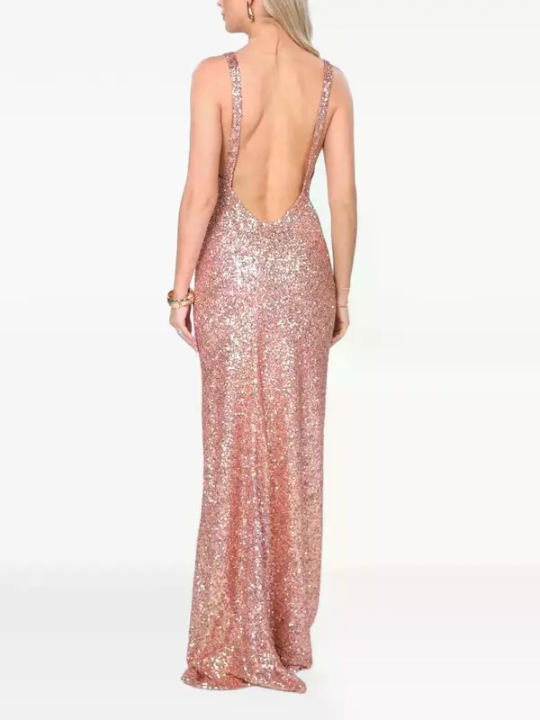 ROSERRY Margot Sequin-embellished Cowl-neck Maxi Dress - Pink