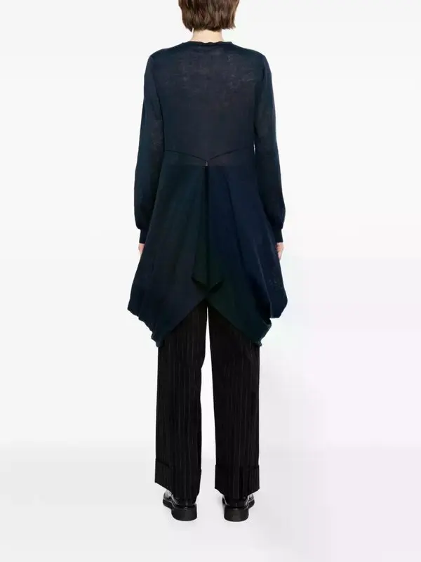 Yohji Yamamoto Plain Stitch Flared Long Cardigan