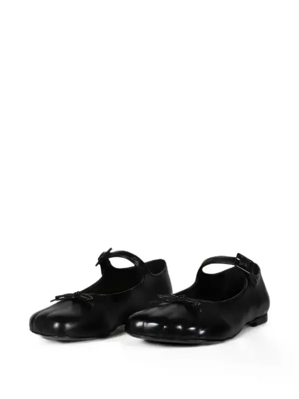 Sandy Liang Paw Buckle-fastening Bow-detail Ballet Flats - Black