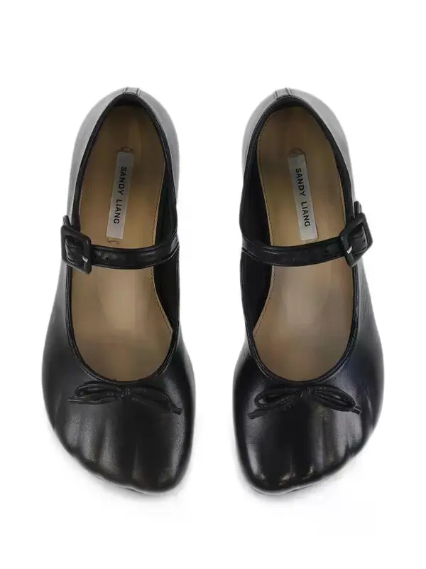 Sandy Liang Ballet Flats With Bow Detailing And Buckle Fastening