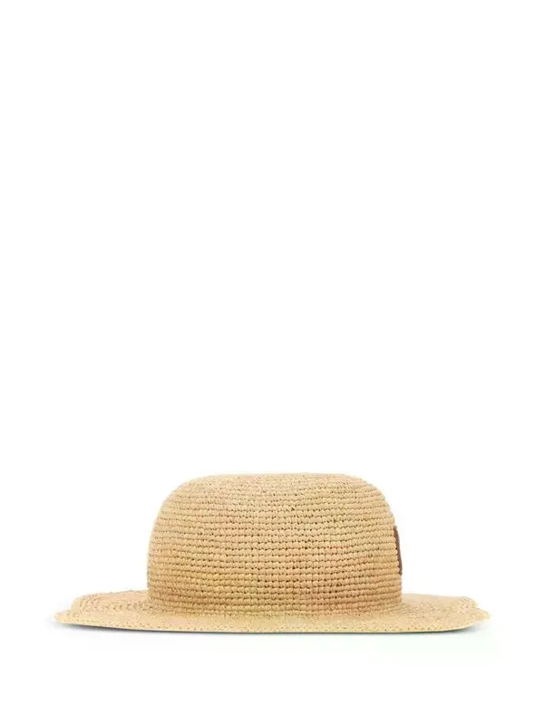 Fendi Logo-patch Raffia Hat