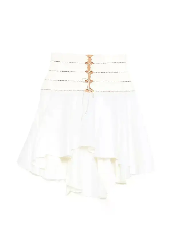 Antonio Berardi Lace-up Flared Skirt - Neutrals