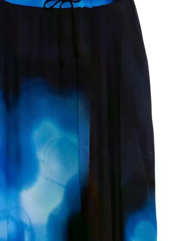 Y’s Abstract-print Asymmetric Skirt